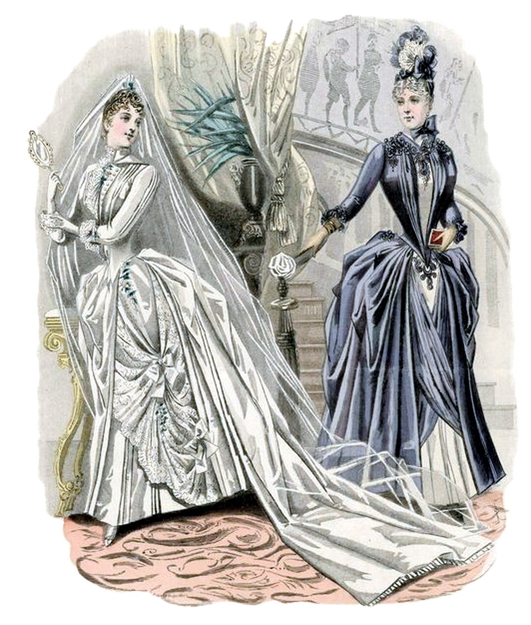 Beautiful 1880's Bustle Bridal Gown What the Bride Wore Blank Fashion ...