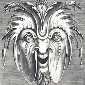 Colorful Flemish Grotesque Mask Collection 11 Designs Blank Birthday ...