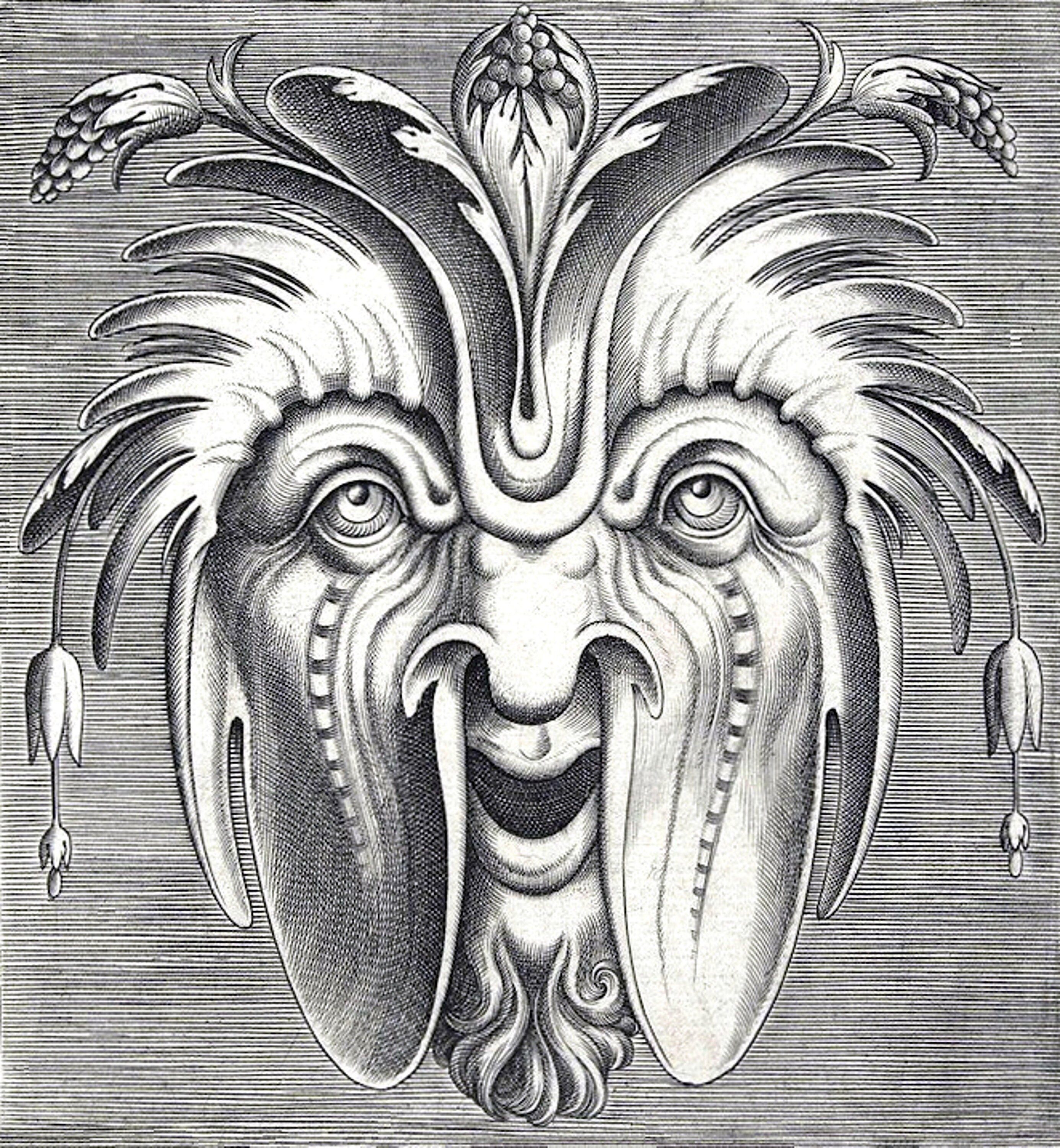 Colorful Flemish Grotesque Mask Collection 11 Designs Blank Birthday ...