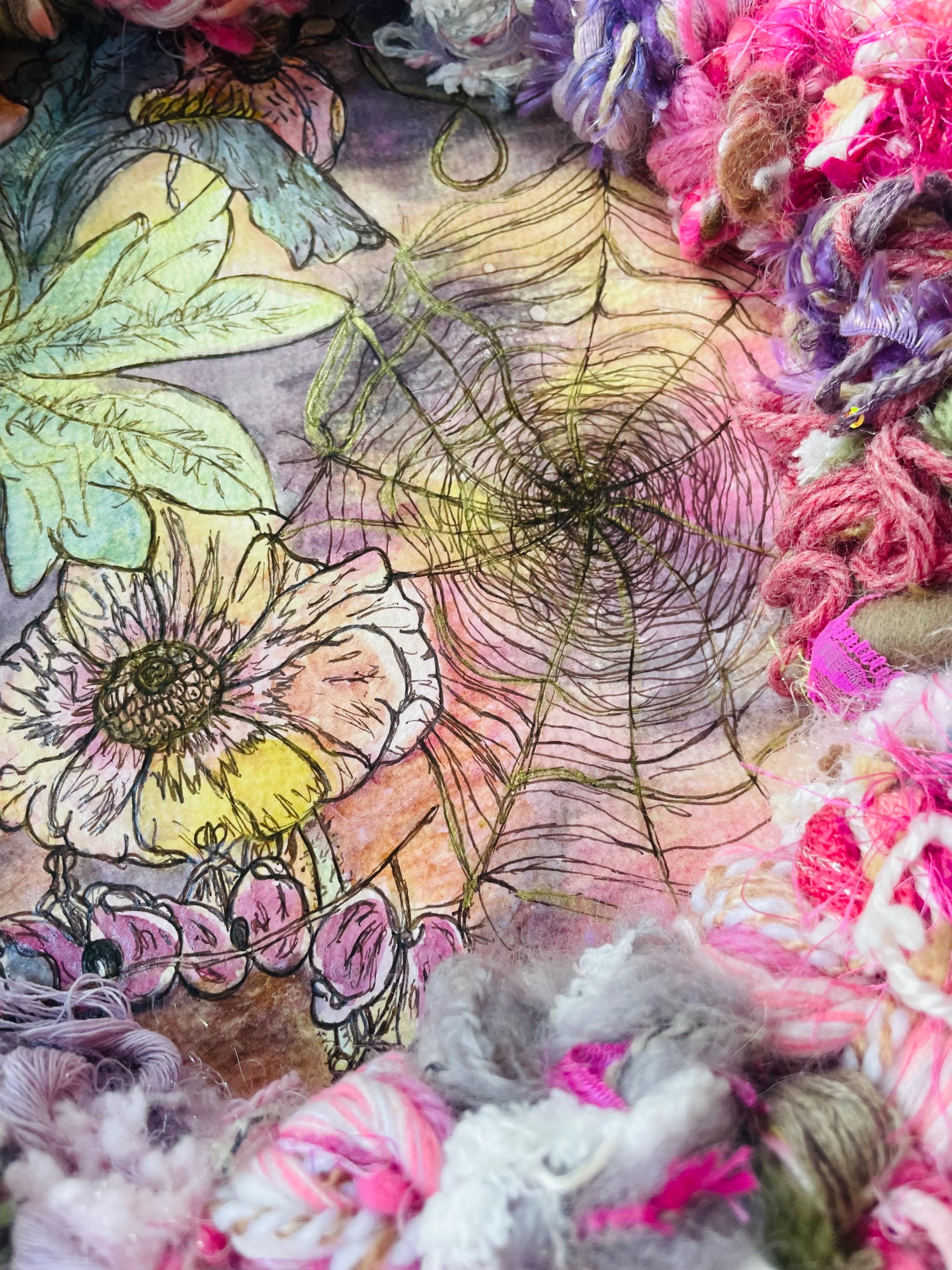 Whimsical Garden Friends Pen Ink Illustration and Watercolor Fine Art ...