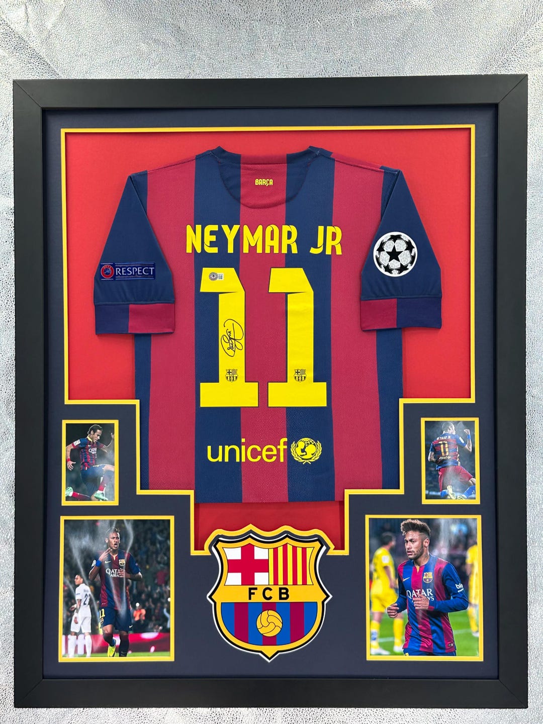 Barcelona Neymar Jr Signed Autographed Jersey Framed Beckett ...