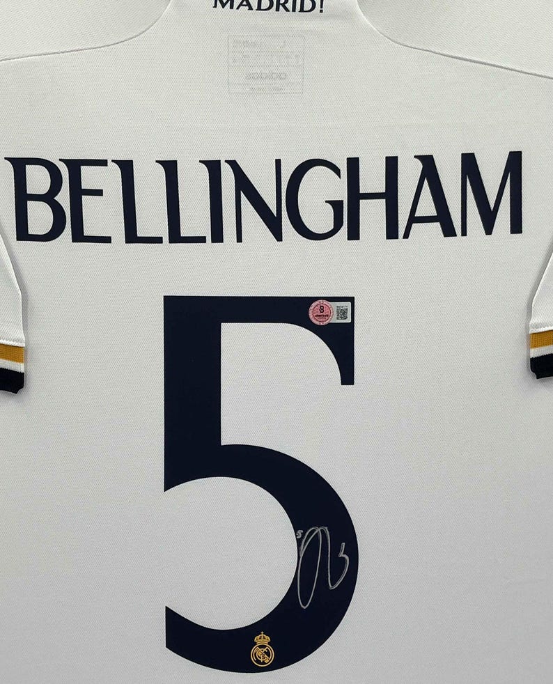 Real Madrid Jude Bellingham Signed Jersey Framed Beckett BAS - Etsy