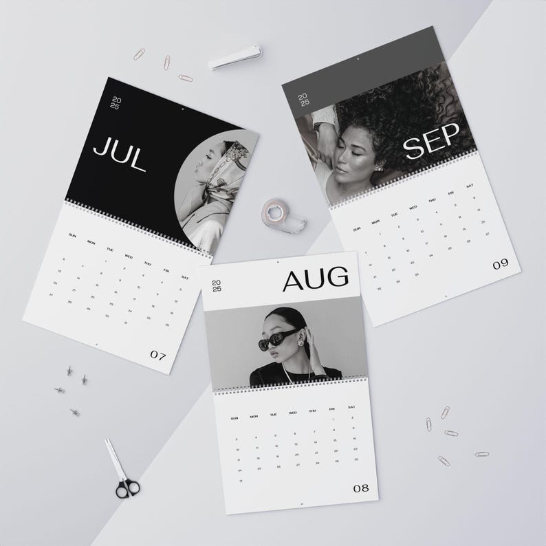 Black and White Photography 2025 Wall Calendar - Minimalist Calendar ...