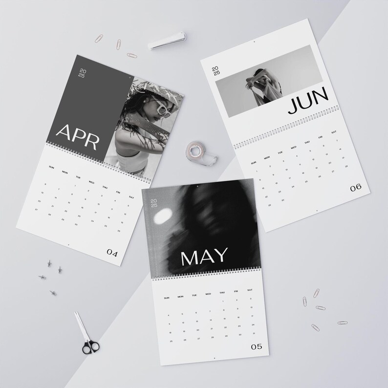 Black and White Photography 2025 Wall Calendar - Minimalist Calendar ...