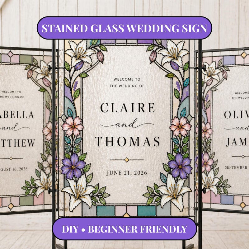 Stained Glass Wedding Sign - Etsy