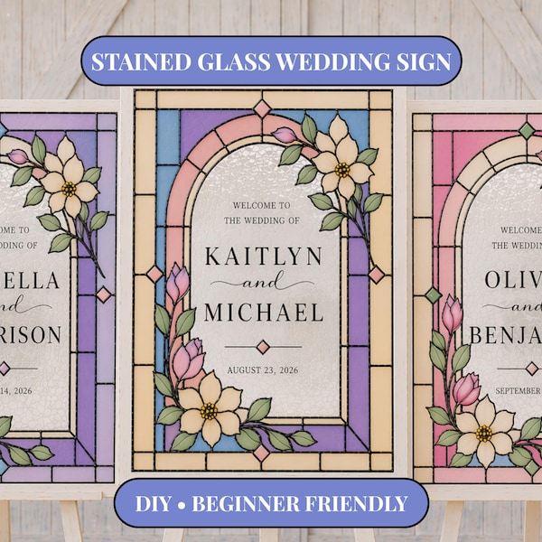 Stained Glass Wedding Sign - Etsy