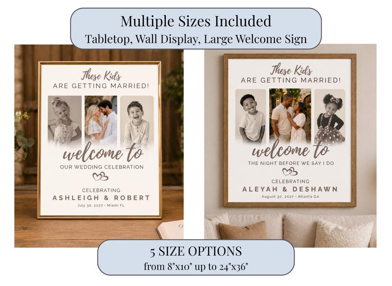 These Kids Are Getting Married Wedding Sign Template, Editable Photos ...