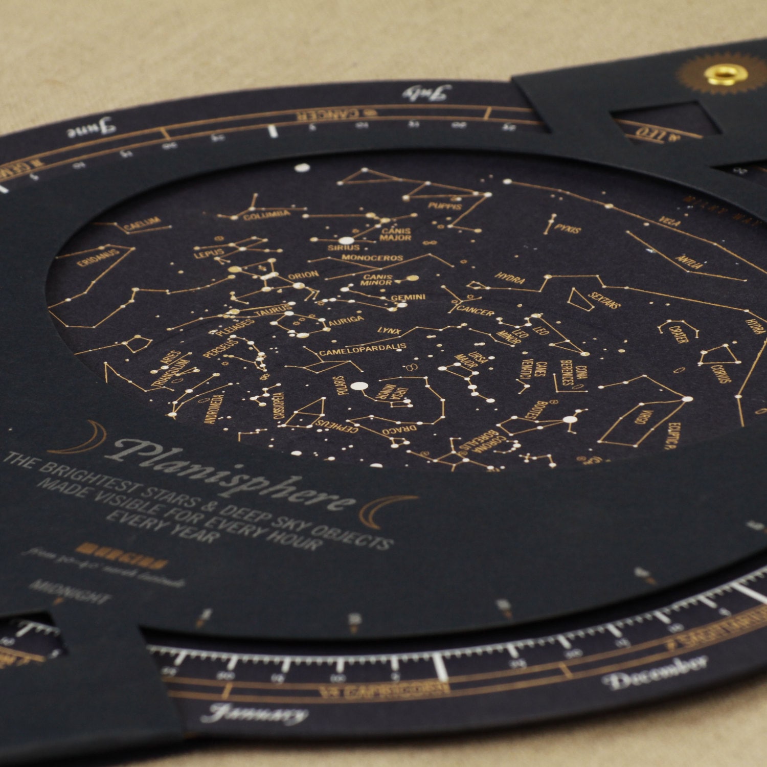 PLANISPHERE Star Finder ... Letterpress & Foil Printed - Etsy Sweden