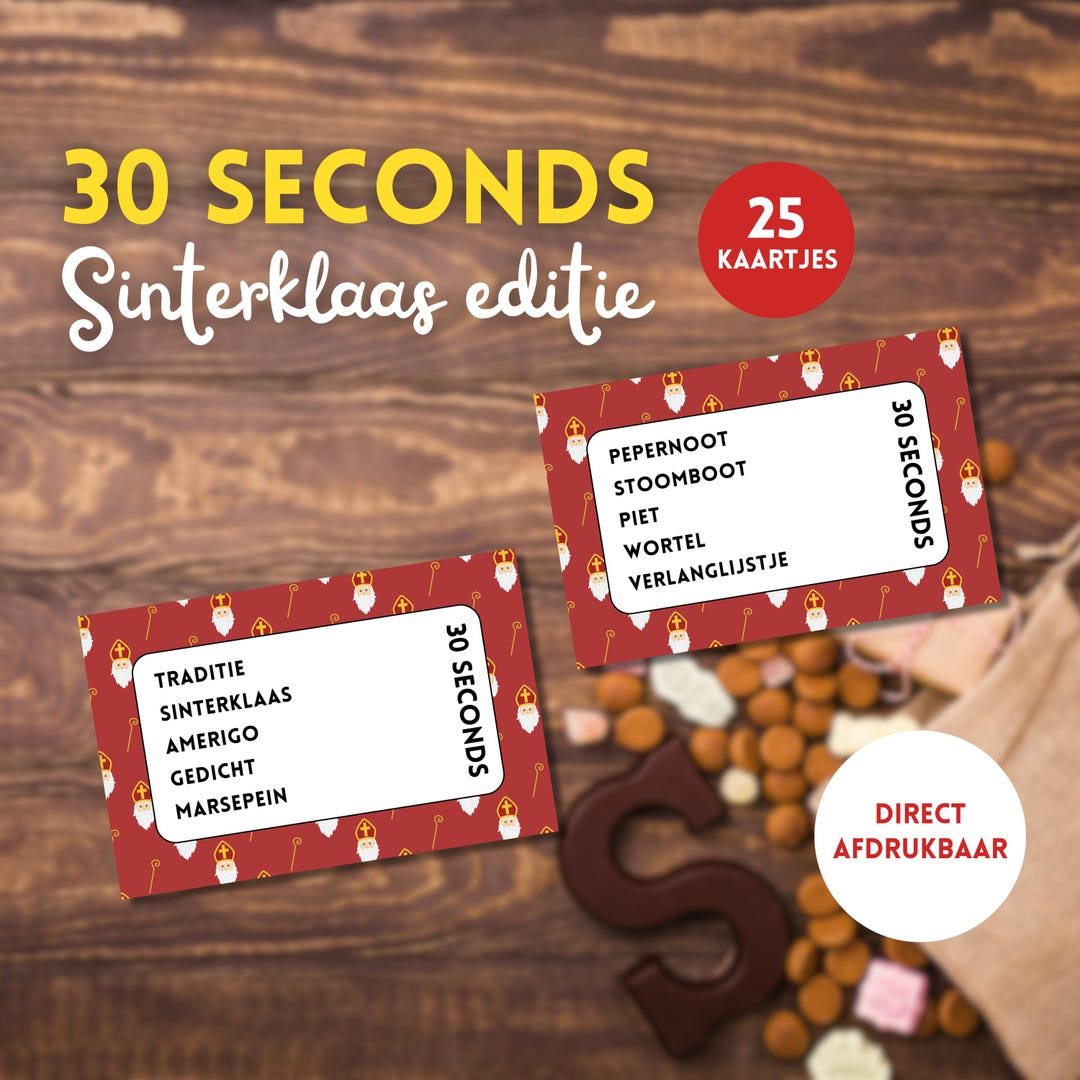 Sinterklaas 30 Seconds spel | 25 kaartjes | Nederlands | Direct ...