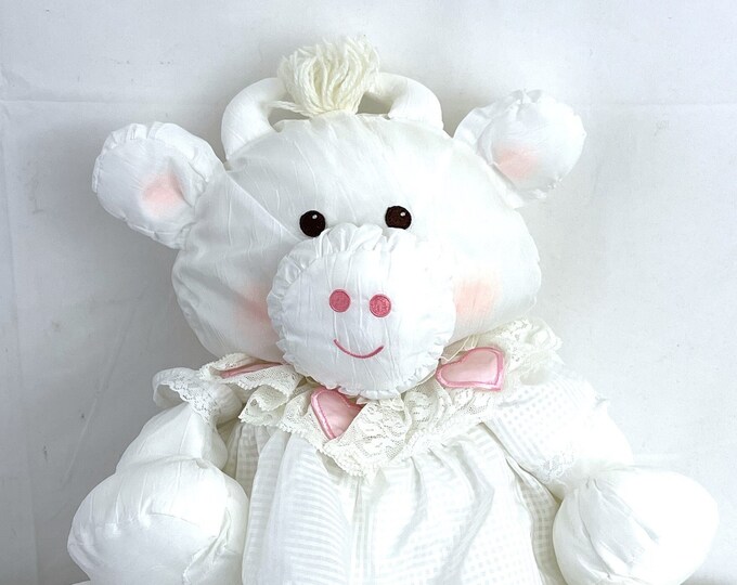 Vintage 80s Fisher Price 1986 Puffalump Stuffed Plush - White Cow 18 ...