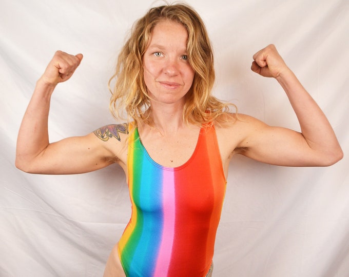 Great 80s Vintage Rainbow Leotard by Softouch - Etsy