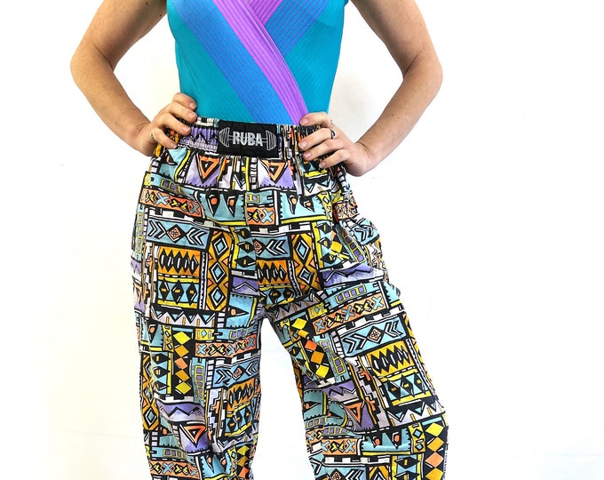 Vintage 80s Neon WOW Surfer 1980s Hammer Time Harem Baggy Pants - RUBA ...