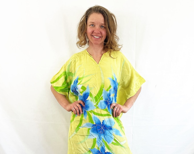 Vintage 1990s 90s Malaysian Rayon Batik Maxi Mumu Dress - Made in ...
