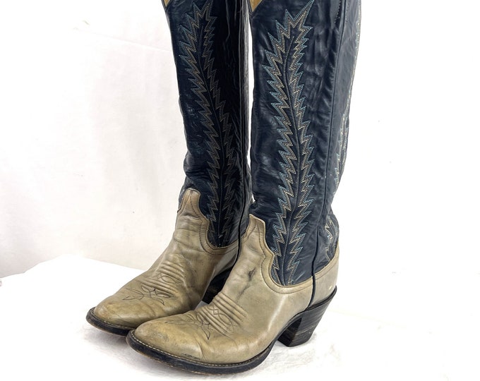 Vintage 1970s 80s Larry Mahan Womens Western Leather Boots - Size 6 - Etsy