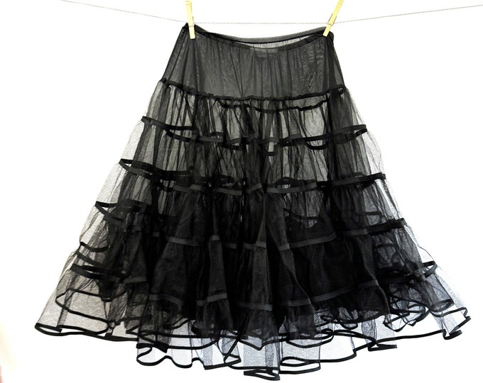 Vintage Black Square Dancing Petticoat Tutu Crinoline Slip - Just ...