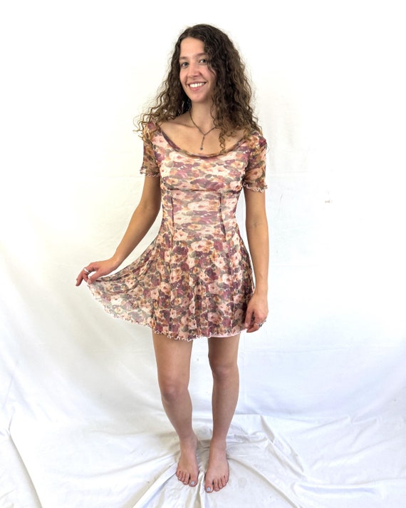 Wow 80s 1980s Rare Fun Floral Mini Dress - By Rampage - Gem