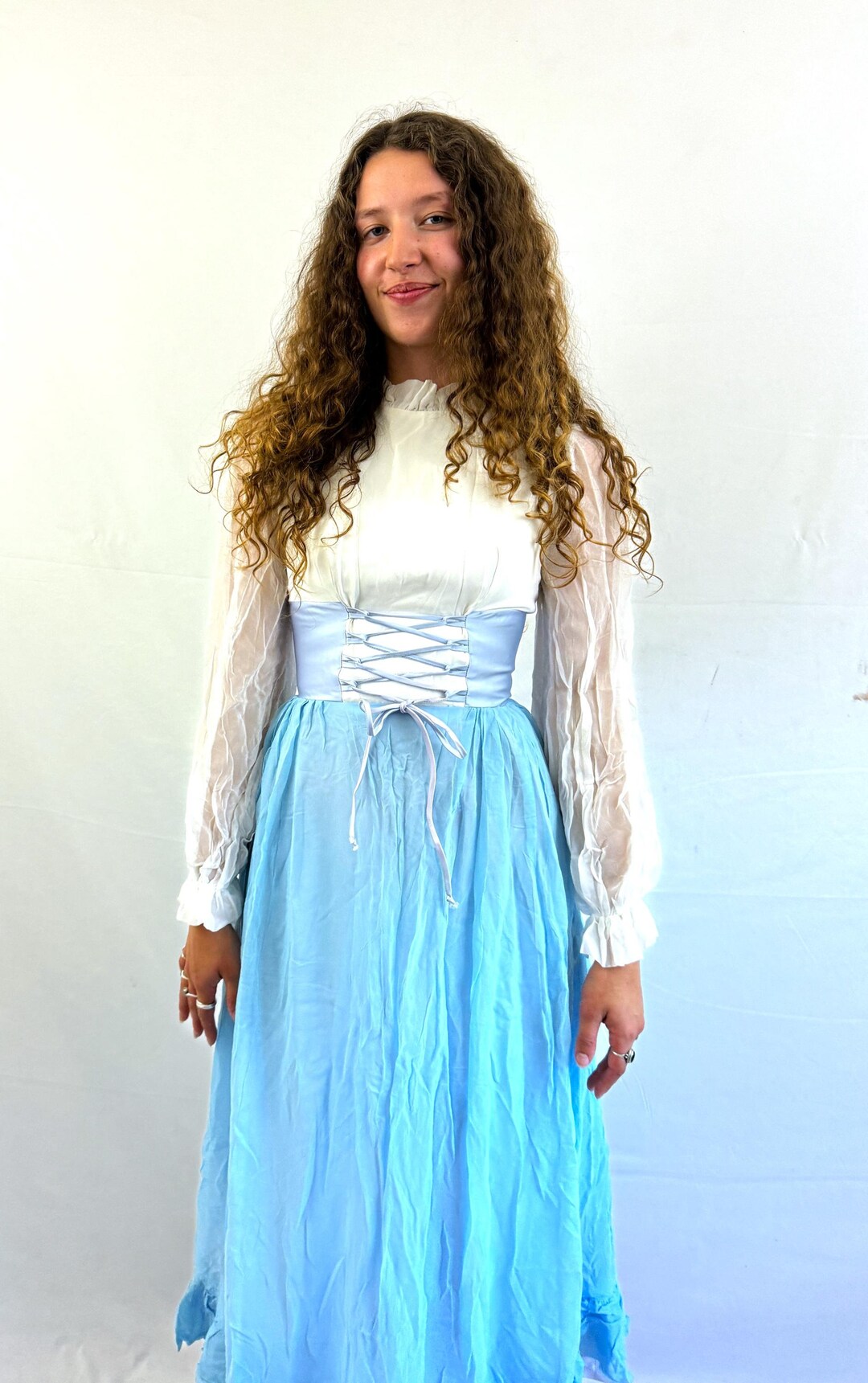 Vintage 60s 1960s Maxi Corset Lace up Costume Dress - Cinderella Little ...