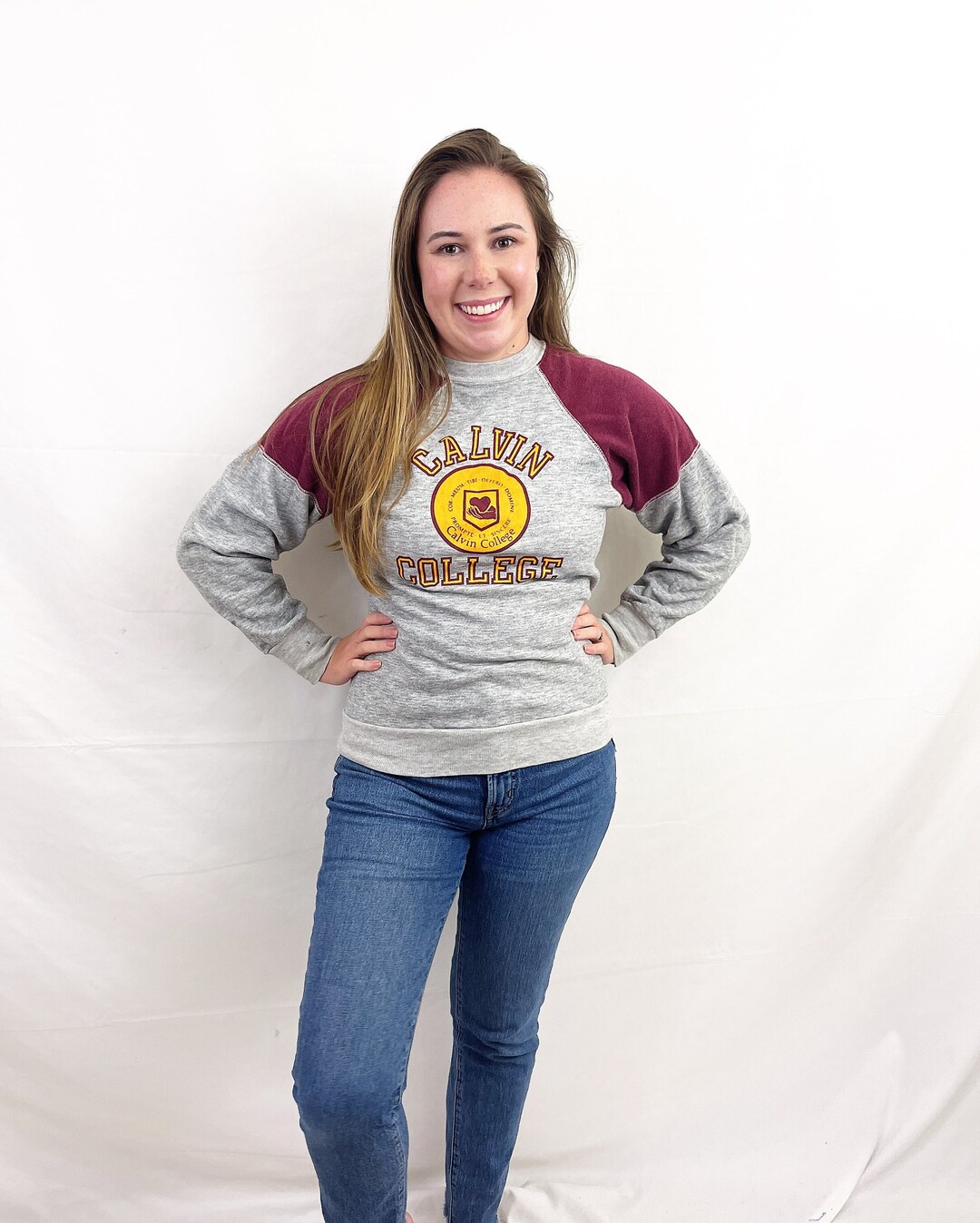 Vintage Vtg 1970s 70s Calvin College Gray Raglan Sweatshirt - Etsy
