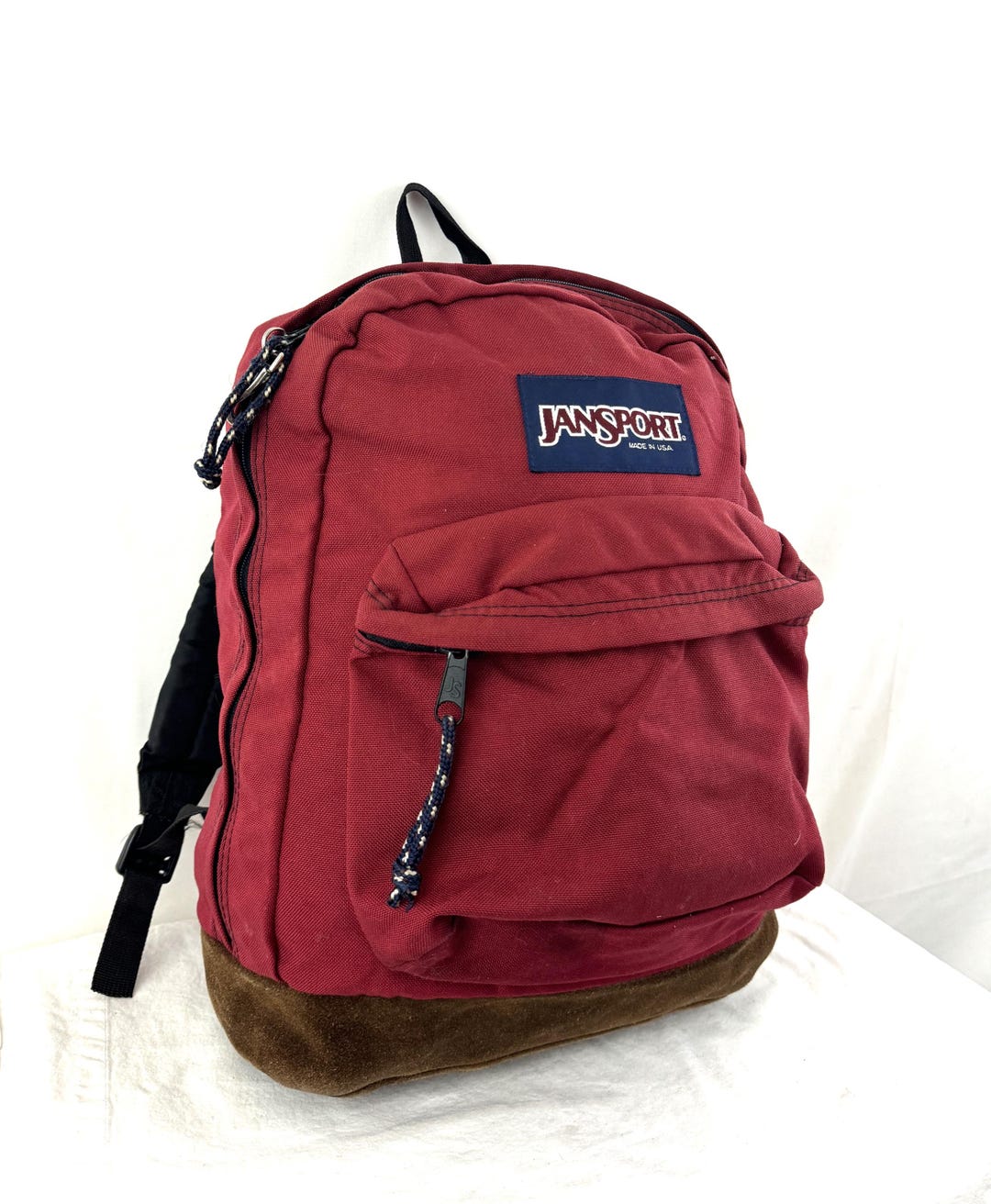 Vintage 1990s 90s Red Jansport Leather Suede Bottom Backpack - Etsy