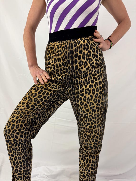 Sweet 1950s 50s Cigarette Leopard Animal Print High W… - Gem