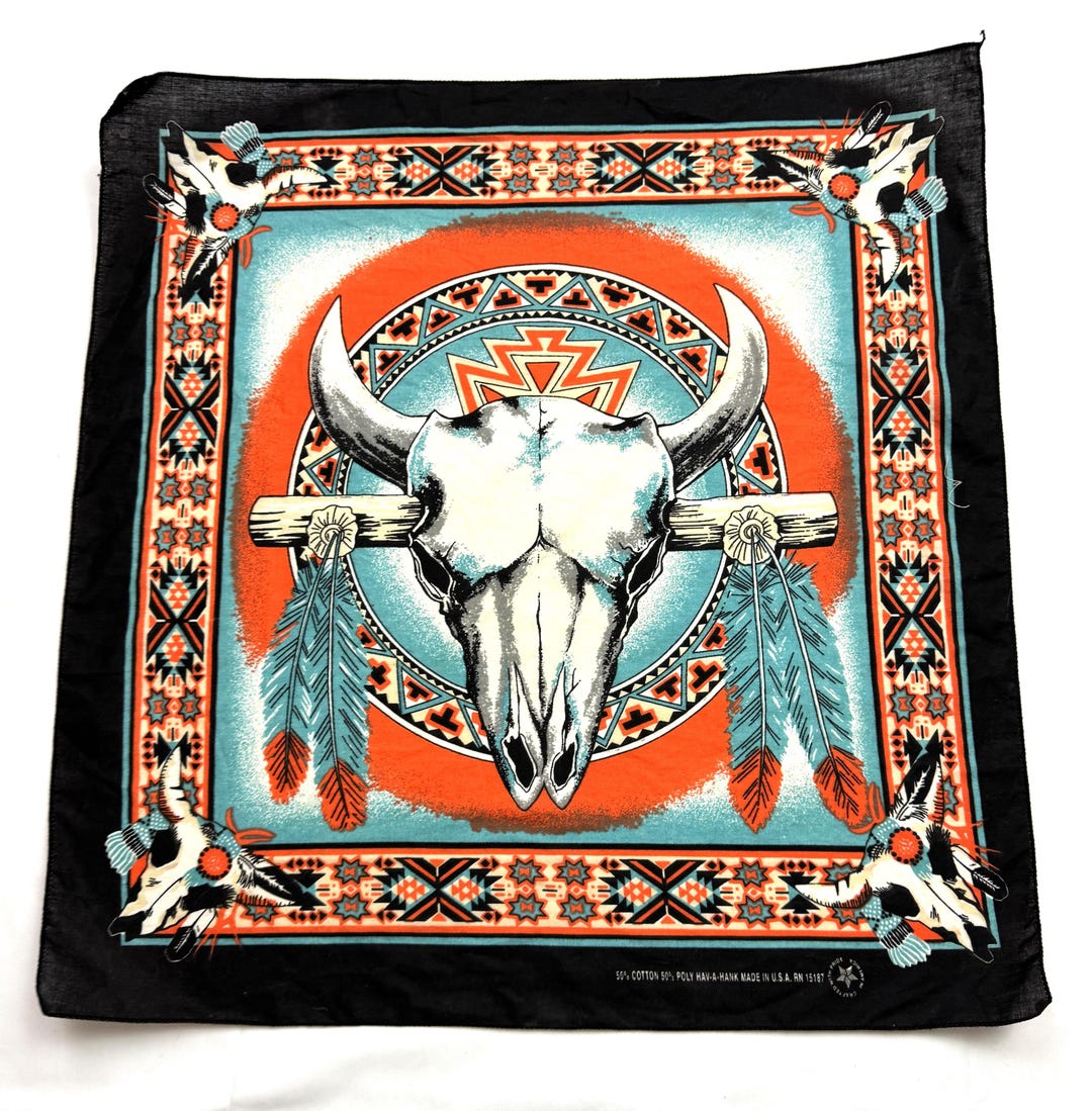 Vintage Southwest Native American Indian Bandana Kerchief - Etsy