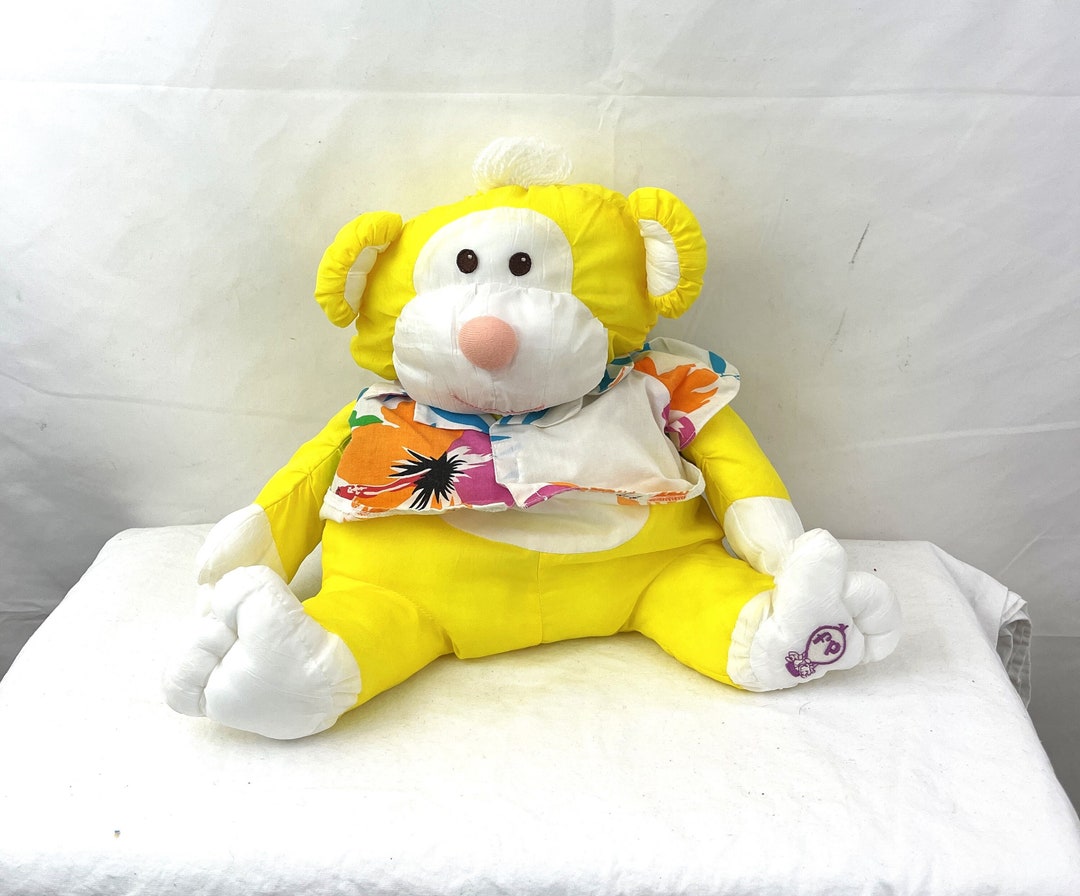 Vintage 80s Fisher Price 1987 Puffalump Yellow Monkey Stuffed Plush ...