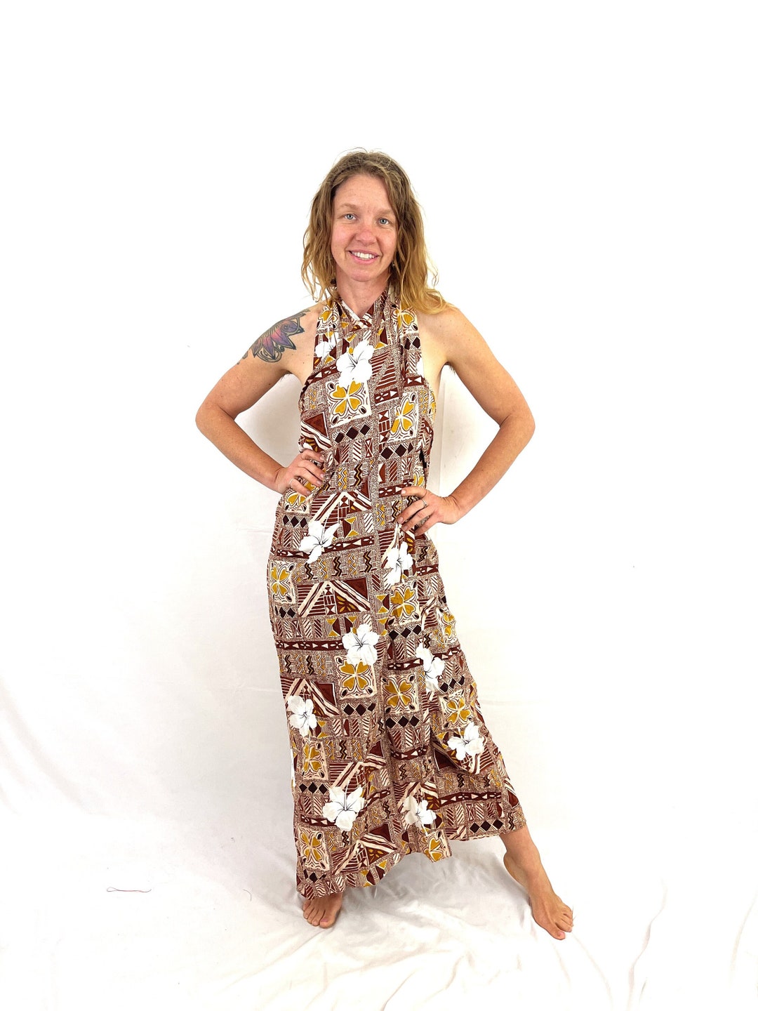Vintage Hawaii Wrap Dress Luau Beach Tiki Party Cover up - Hawaiian ...