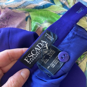 Vintage 80s 1980s Purple Escada FUN Jacket Blazer Coat Matching Skirt ...