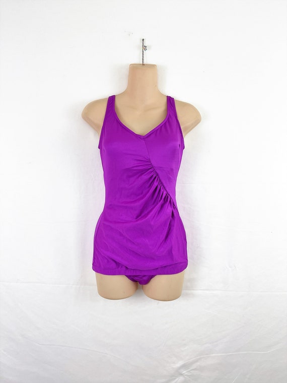 Vintage 80s Swimsuit Purple Gem