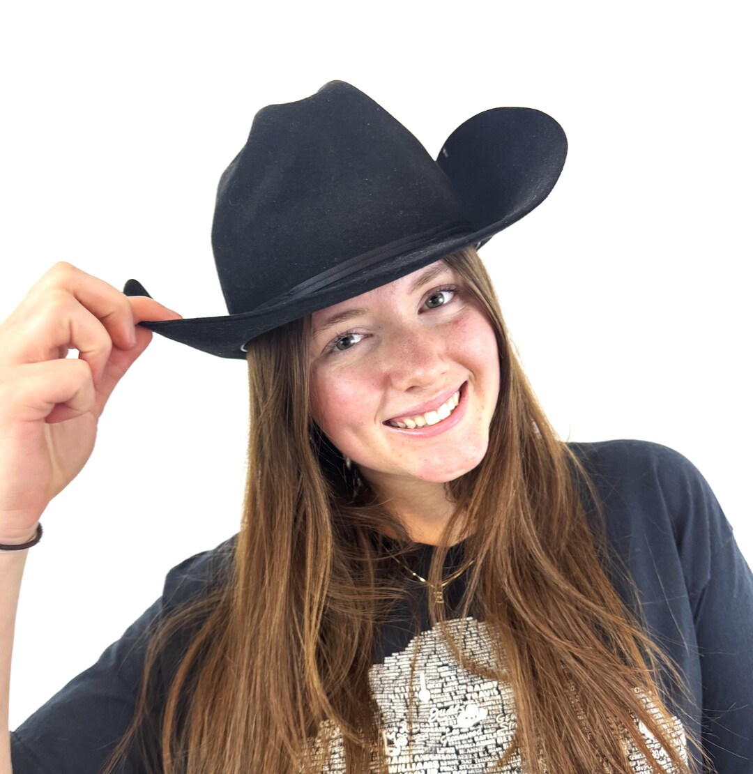 Vintage Stetson 4X Beaver Fur Black XXXX Western Cowboy Hat - Etsy