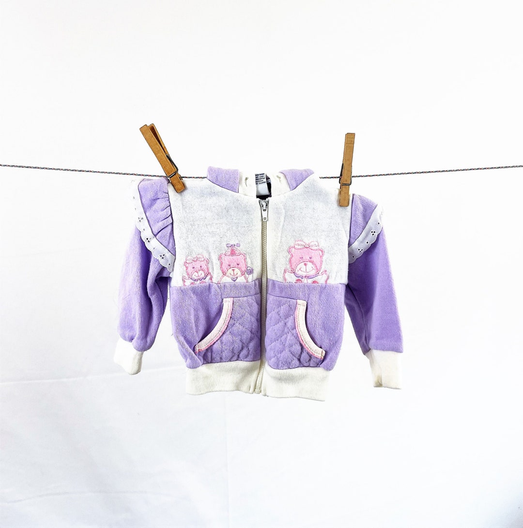 Vintage 80s Girlsteddy Bear Ruffe Lace Sweatshirt 6 9 Months Doe-spun ...