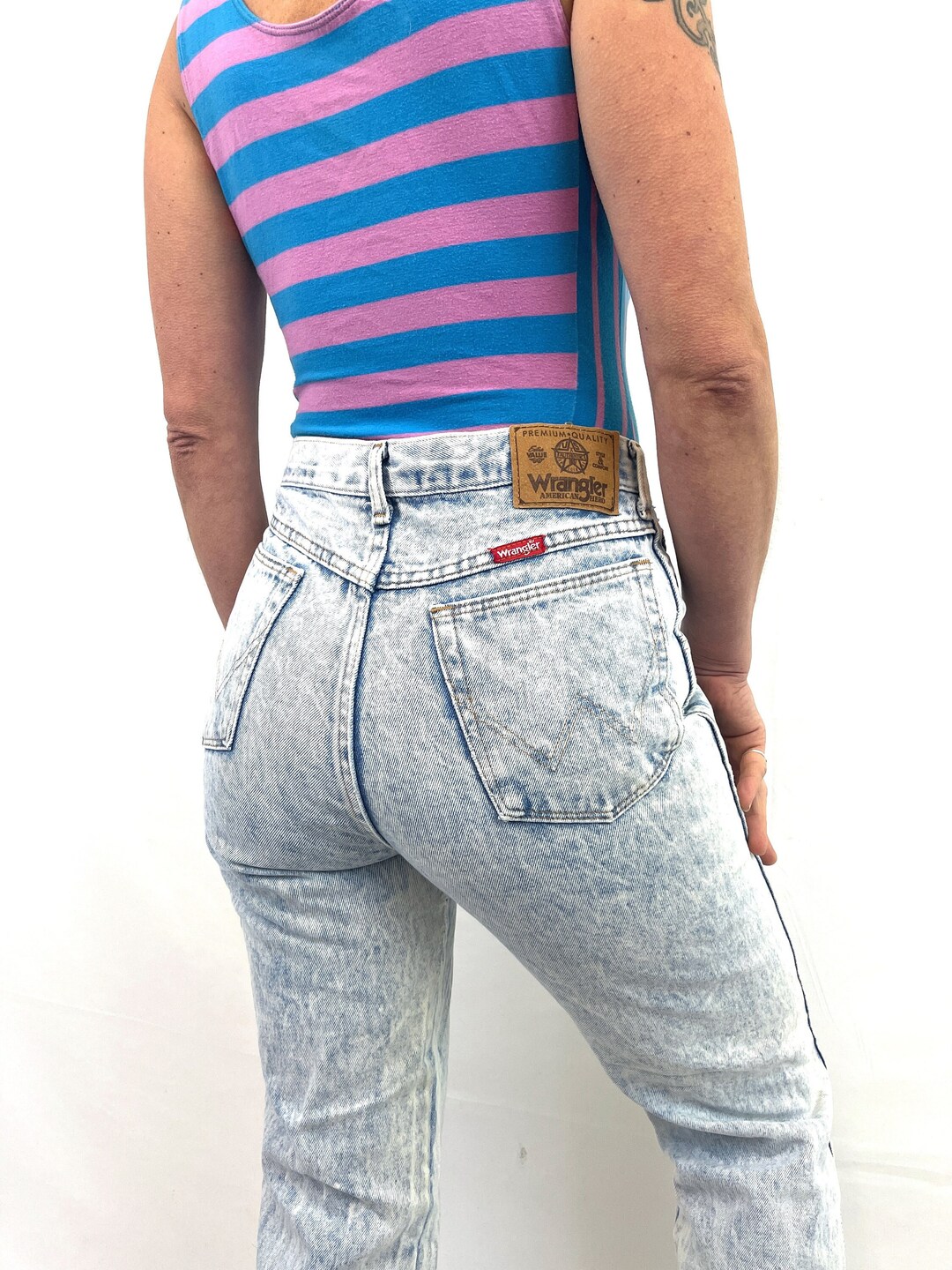 Vintage 80s Wrangler Acid Washed High Waisted Jeans - Size 30 X 34 - Etsy