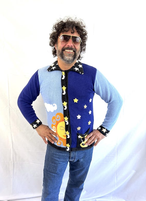 Vintage 1990s 90s Fun Celestial Sun Moon Day Night St… - Gem