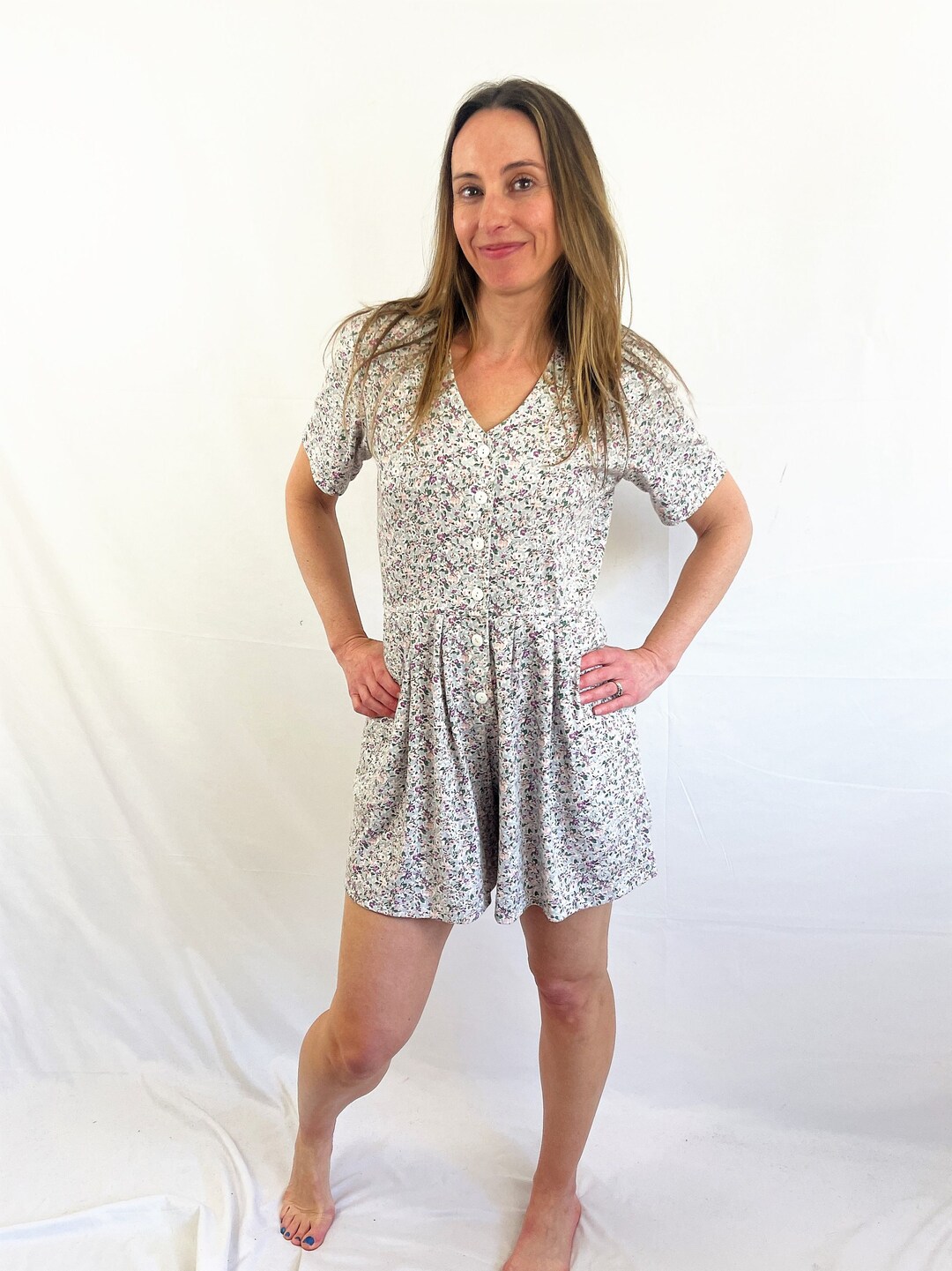 Vintage 80s 1980s Floral Summer Romper Carol Anderson - Etsy