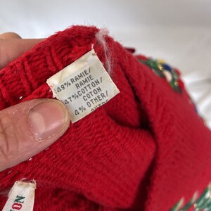 Vintage 90s 1990s 1994 Merry Christmas Holiday Santa Claus XMAS Knit ...