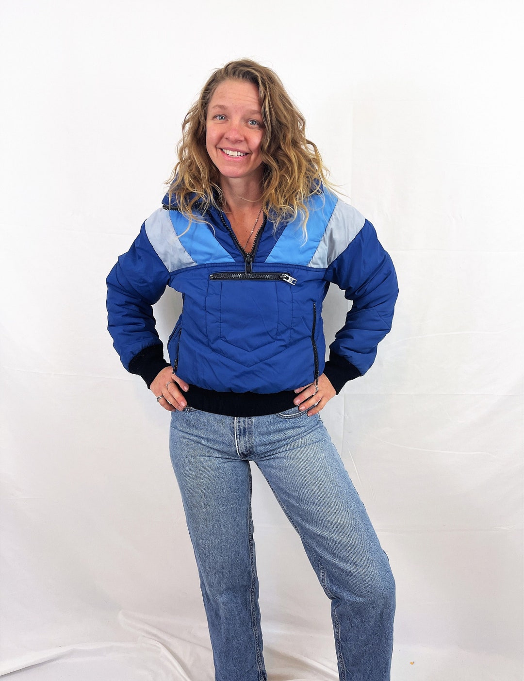 Vintage 80s 1980s Blue Roffe Ski Winter Puffy Jacket Coat - Etsy