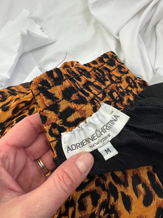 Vintage 1990s 90s Leopard Print Harem Baggy Pants - A… - Gem
