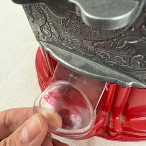 Vintage 1980s 80s Red Gumball Machine - Full Size Metal Glass Caurosel ...