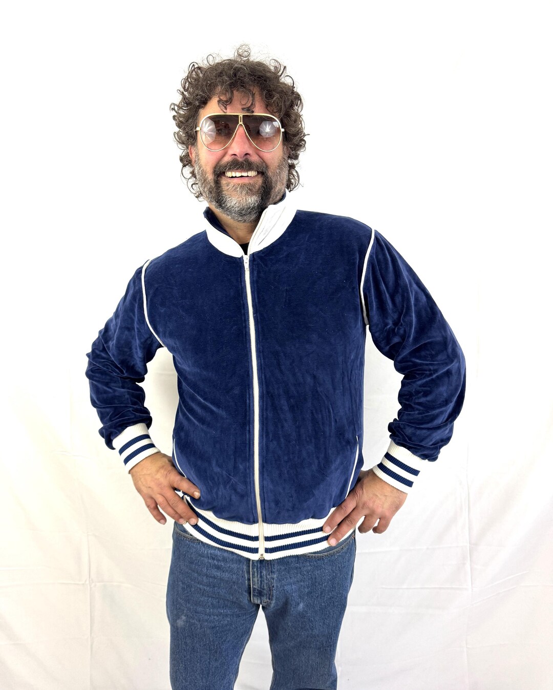 Vintage 80s 1980s Velour Track Jacket - Sports Accent - Etsy