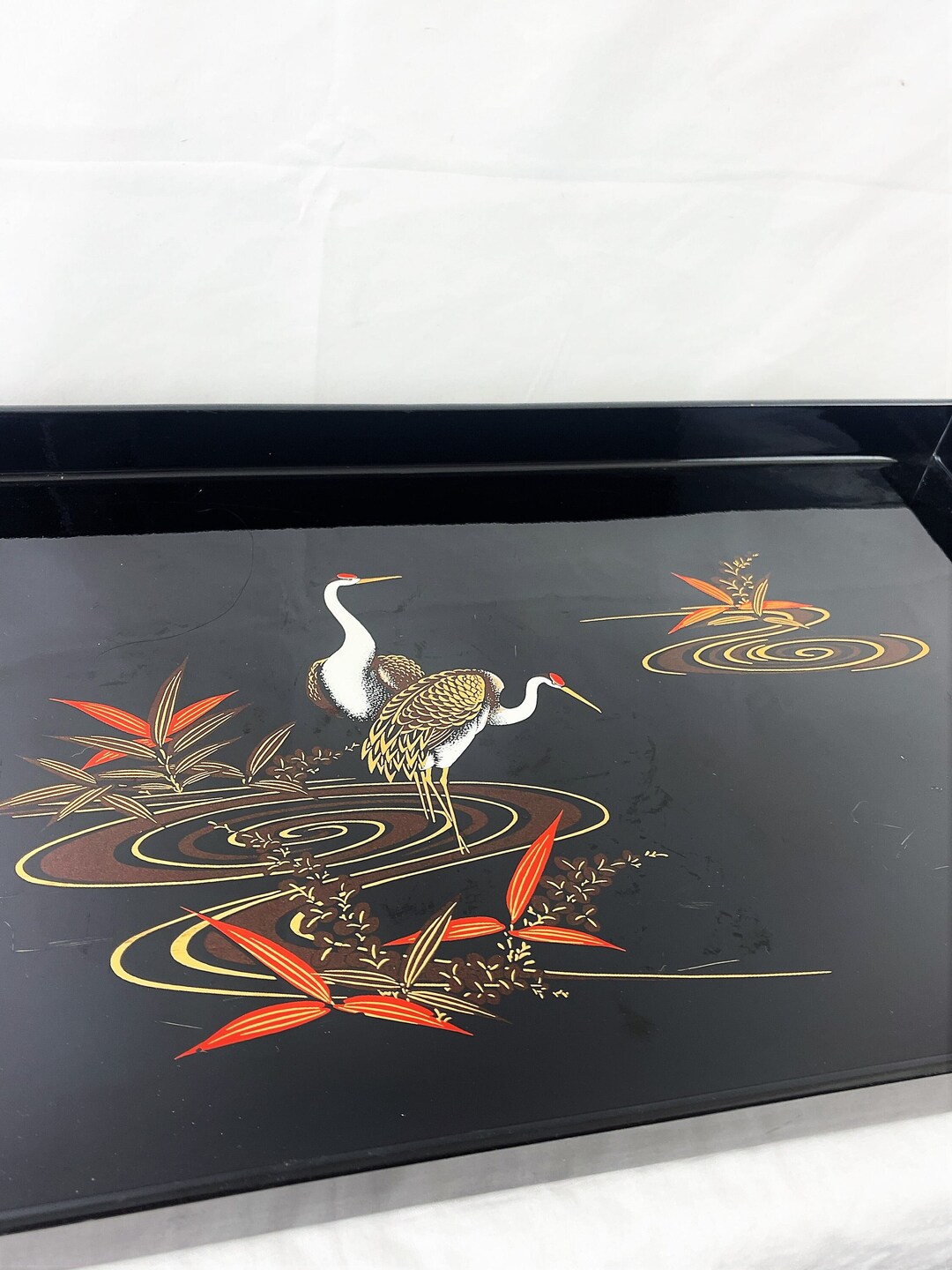 Vintage 1970s 70s Lida's Asian Art Sushi Crane Tray Made in Japan - Etsy