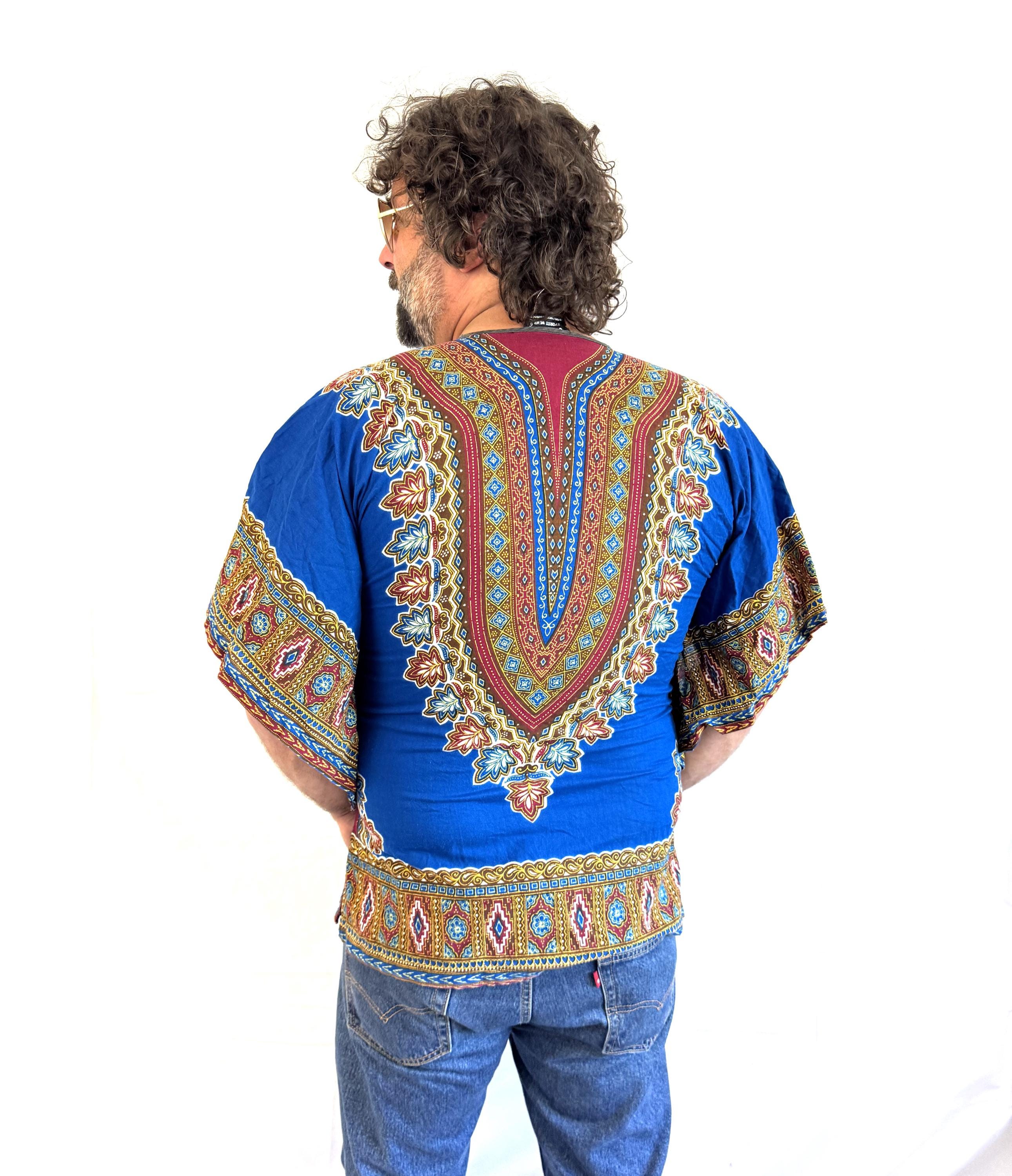 Vintage 70s Ethnic Boho Batik Dashiki Caftan Shirt - Made in Barbados ...