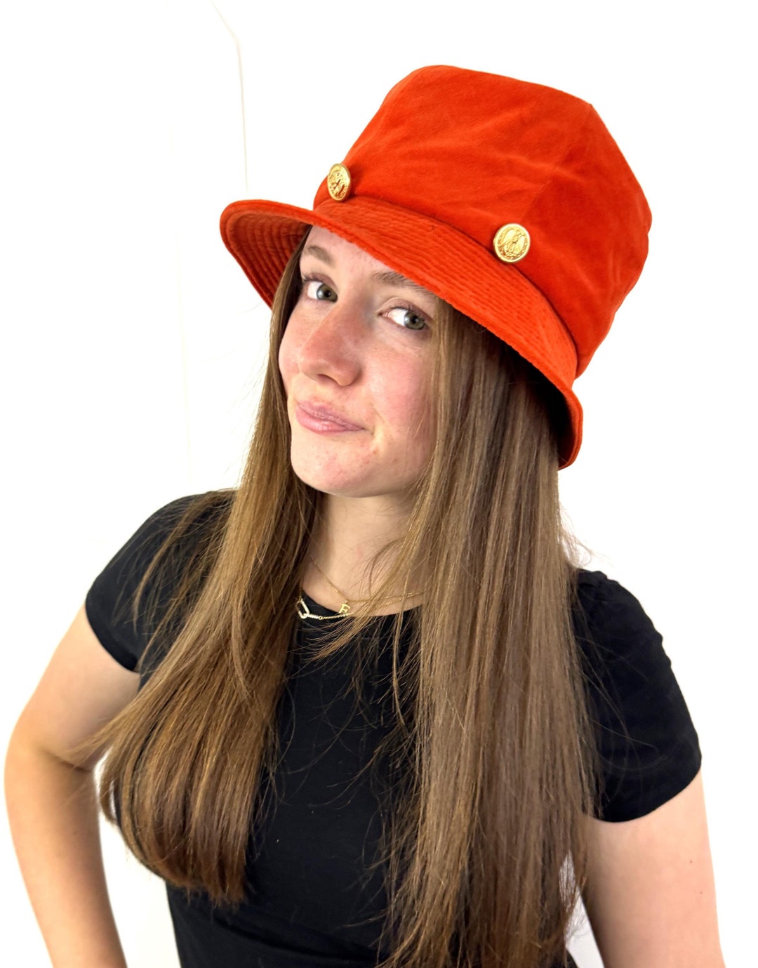 Vintage 50s 60s Betmar Orange Velvet Cloche Bucket Hat - Etsy