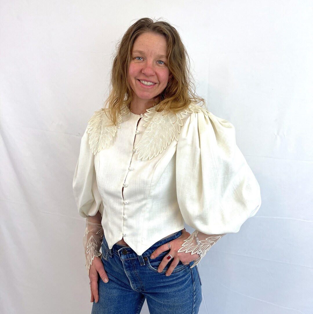Vintage 1980s 80s WOW Cute Sweet Shirt Blouse - Argent Fille Ltd. - Etsy