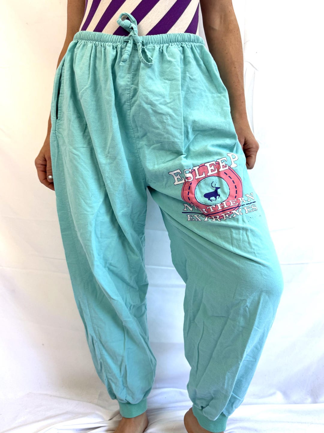 Vintage 80s Esleep Flannel Sleep Nightie Pajamas Pjs Pants - Etsy