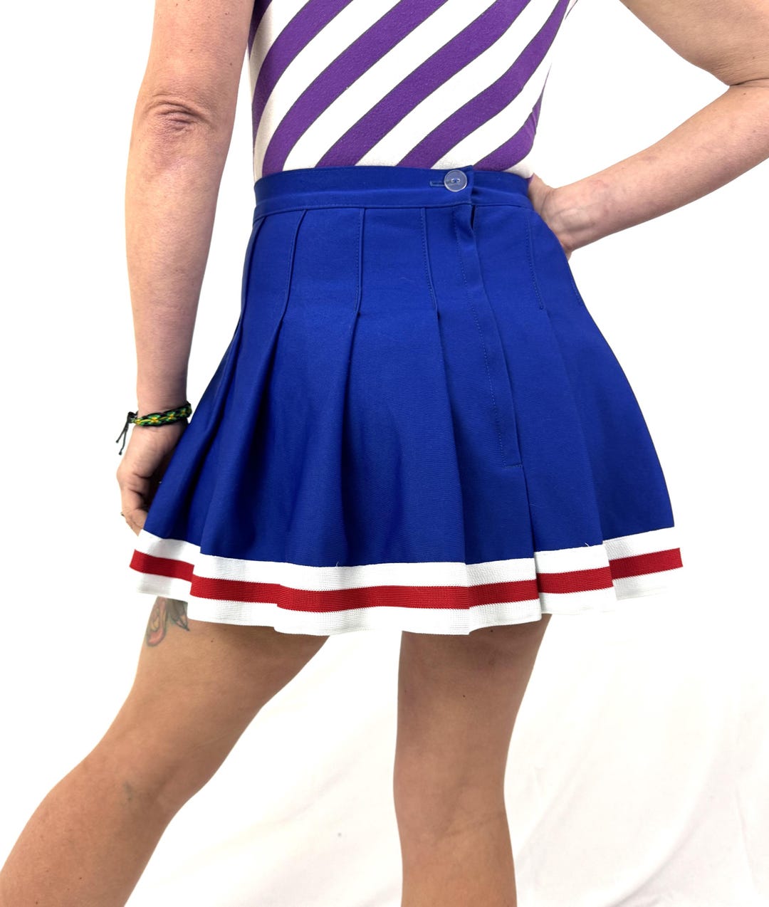 Vintage 1990s 90s Blue Cheerleading Cheer Pleated Mini Uniform Skirt - Etsy