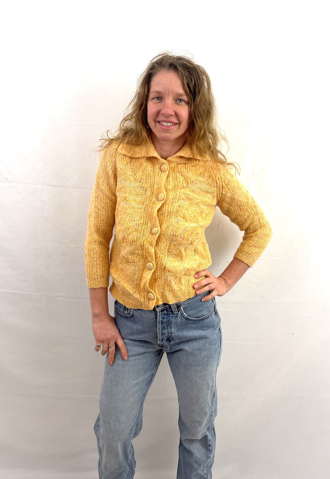 Vintage Mohair Wool 1960s 60s Knit Sweater Cardigan - Gigi's - Etsy