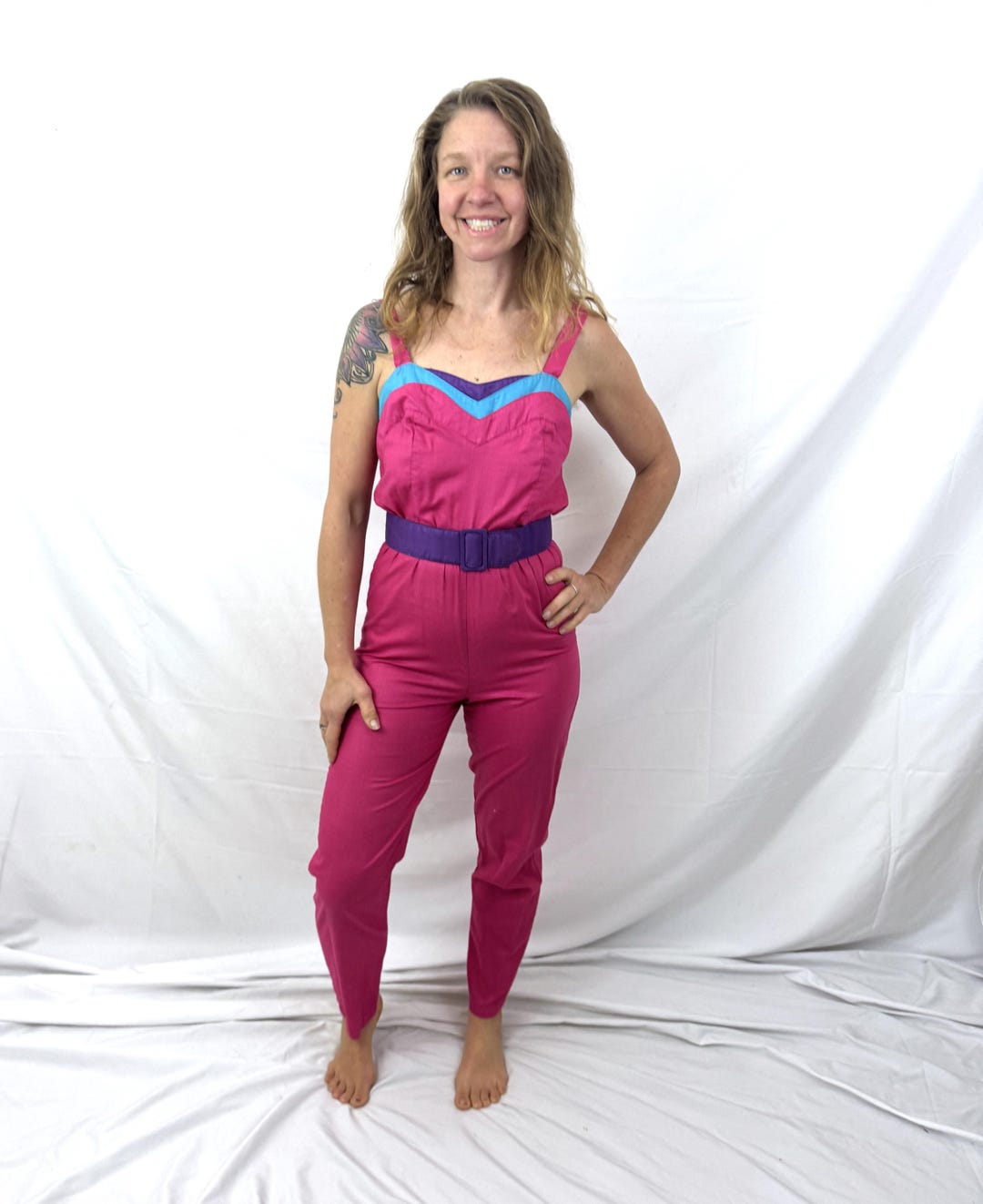 Vintage 1980s 80s Pink Fun Jumpsuit Romper - Kings Row California - Etsy