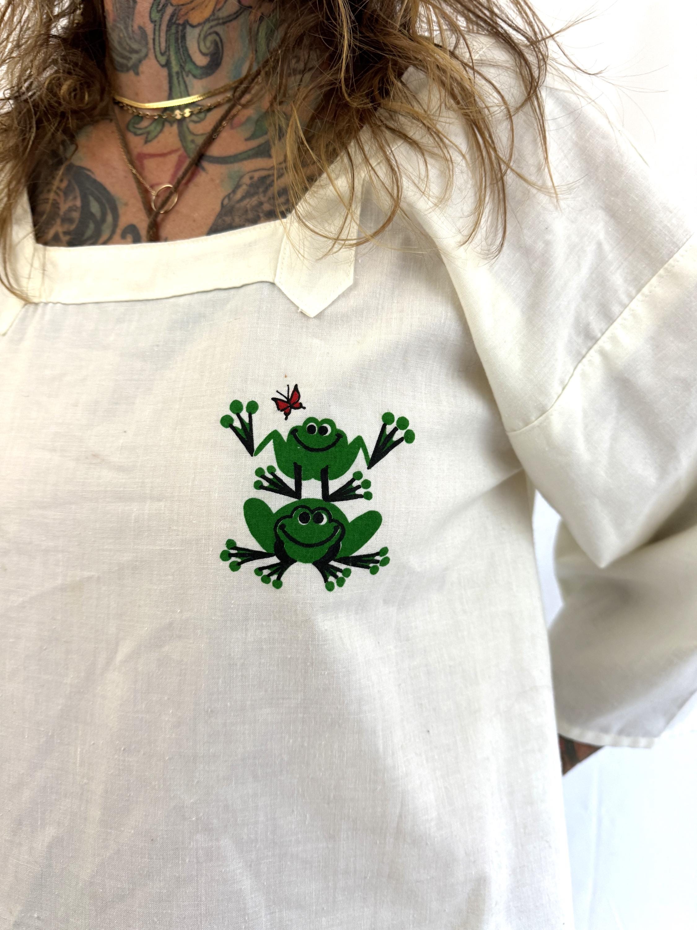 Vintage 1970s 70s Frogs Design House Smock Apron - Leap Frog - Etsy