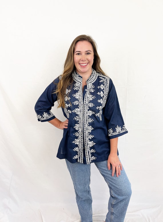 vintage tunic top 70s - Gem