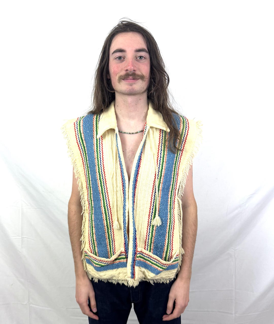 Vintage Wool Knit Ethnic Sweater Vest - Made in Argentina - Etsy